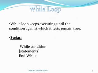 Vb Net Loop Structure PPTX