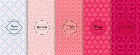 Vector Geometric Seamless Patterns Collection Set Of Colorful Backgrounds Stock Vector