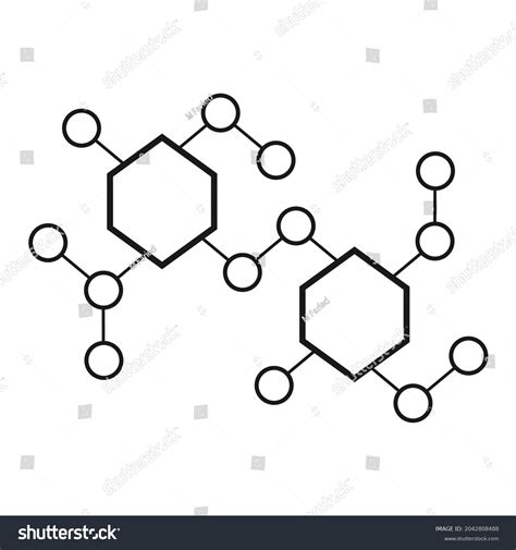 Molecular Structure Hexagon Vector Drawing Stock Vector Royalty Free