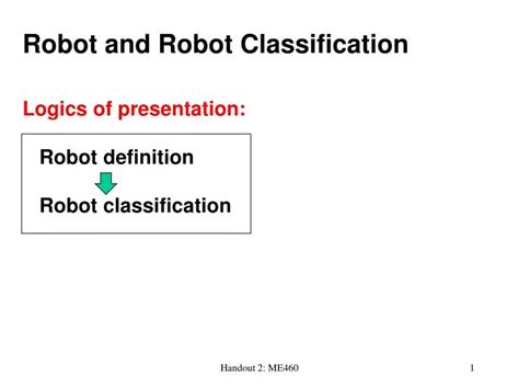 Ppt Robot And Robot Classification Powerpoint Presentation Free