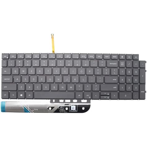 Keyboard Dell Inspiron 15 5510 Backlit No Power Gray