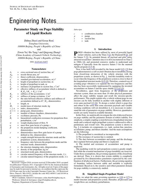 Parameter Study On Pogo Stability Of Liquid Rockets Download Free Pdf Rocket Pump Parameter Study On Pogo Stability Of Liquid Rockets Download Free Pdf Rocket Pump