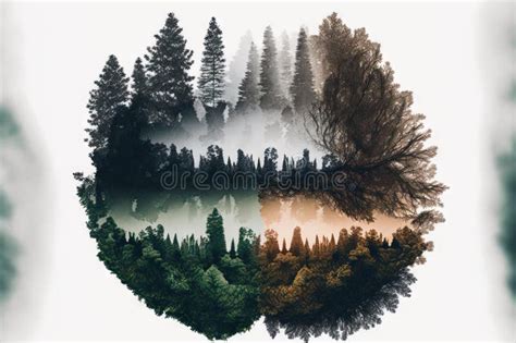 Image Of A Nature Scene In Double Exposure Stock Illustration Illustration Of Bright