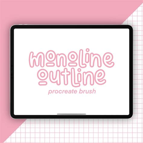 Monoline Outline Procreate Brush Procreate Brush Digital Brush Lettering Brush