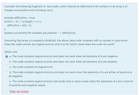 Solved Consider The Following Fragment Of Java Code Which
