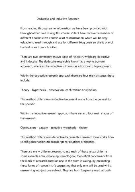 Deductive And Inductive Research
