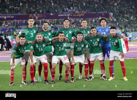Mexico Team Seen During The Fifa World Cup Qatar 2022 Match Between