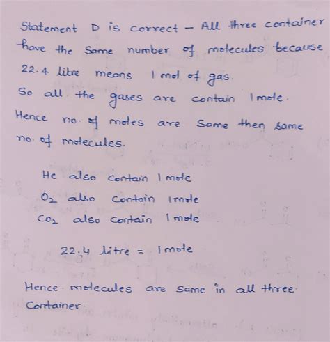 Solved A Container Chas The Greatest Number Of Molecules B