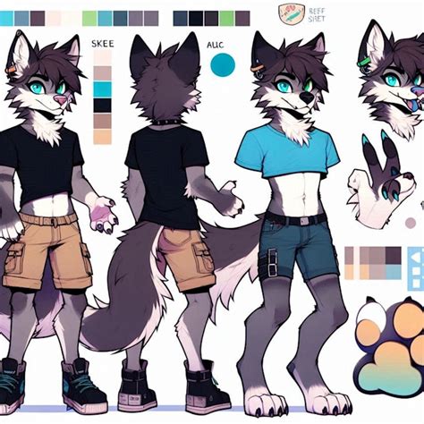 Draw Fursona Furry Ref Character Sheet Vtuber Model Anthro Feral Avatar