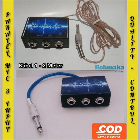 Jual Pararel Mic 3 Input Penambah Mic Kabel 1 2 Meter Converter Mic Dynamic Soundcard