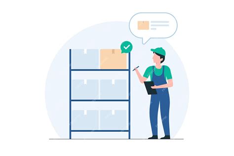 Warehouse Picker Selecting Items For Orders Illustration Premium Ai