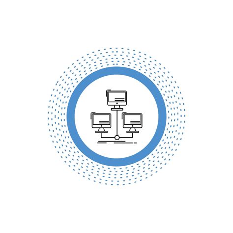 Database Distributed Connection Network Computer Line Icon Vector Isolated Illustration