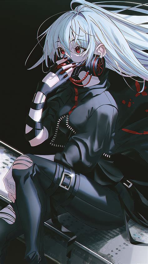 Anime Girl Gas Mask 4k 200h Wallpaper Iphone Phone