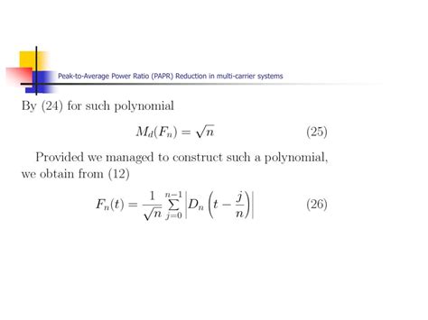 Ppt Peak To Average Power Ratio Papr Reduction In Multi Carrier Communication Systems