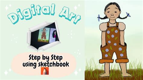Digital Art Using Sketchbook App Farm Girl Style Youtube