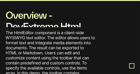 Overview Devextreme Html Editor Codesandbox