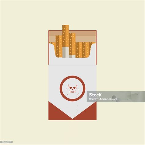 담배 팩 플랫 스타일 니코틴 의존성 중독 빨간색 포장 건강에 해로운 습관 흡연은 죽습니다 벡터 그림입니다 일러스트레이션에 대한