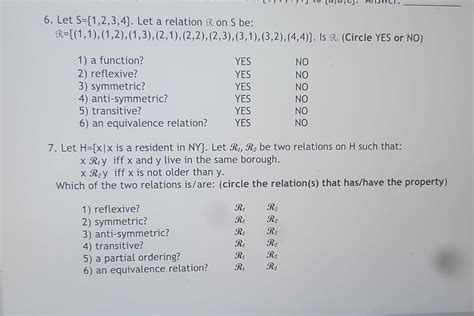Solved 6 Let S {1 2 3 4} Let A Relation R On S Be