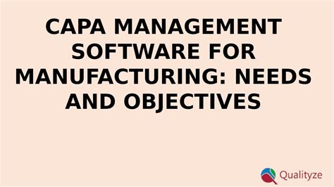 Capa Management Software By Qualityze Issuu
