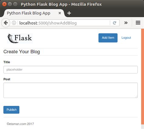 Flask Blog App Tutorial 3 Adding Blog Item 2020