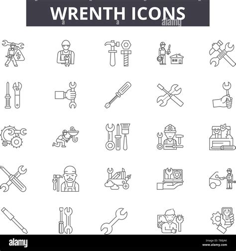 Wrenth line icons, signs, vector set, linear concept, outline illustration Stock Vector Image ...