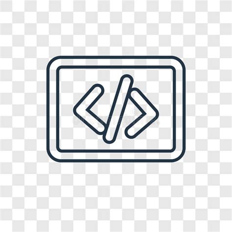 Coding Concept Vector Linear Icon Isolated On Transparent Background Coding Concept