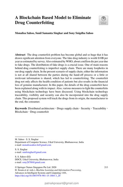 Pdf A Blockchain Based Model To Eliminate Drug Counterfeiting