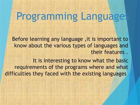 Programming Language Basicsppt Computer Science Ppt