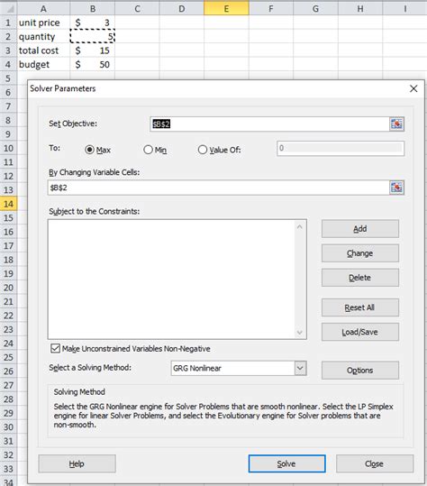 Excel Solver Examples