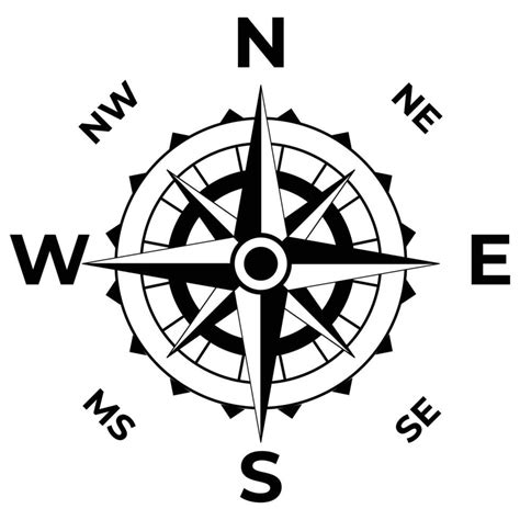 Classic Round Compass Vector Without Background As Symbol Of Tourism