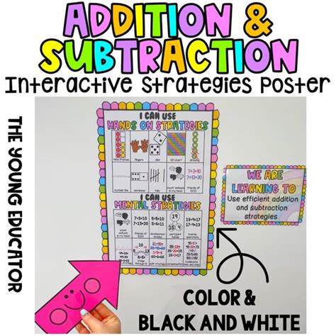 addition and subtraction maths problem solving strategy interactive poster