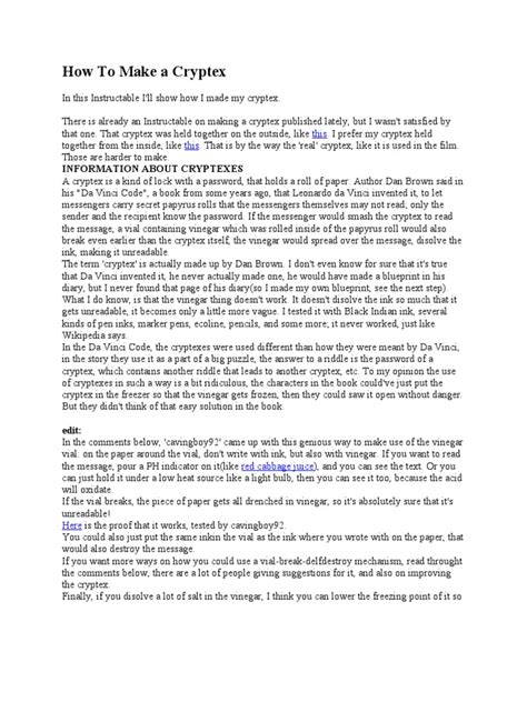 How To Make A Cryptex Pdf Nature