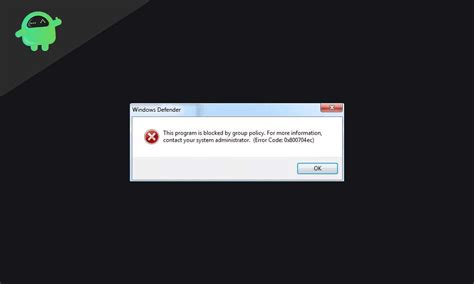 Fix Windows Defender Error Code 0x800704ec When Turning On