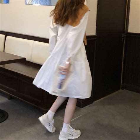 큐티 오버핏 셔츠 캉캉 원피스머플러 Set