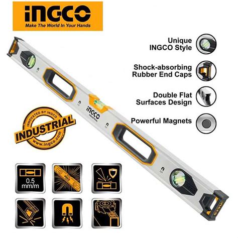 Ingco Spirit Level Bar With Powerful Aluminum Magnetics 120cm Hsl38120m Osos Lazada Ph
