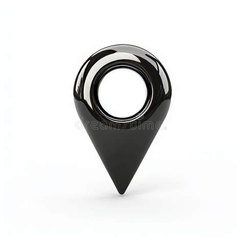 Black Map Pointer Icon On White Background Vector Illustration Stock