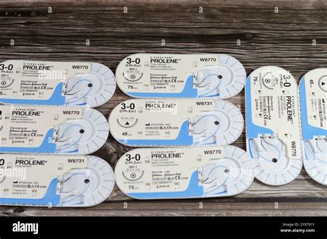 Cairo Egypt October 13 2024 Ethicon Prolene Blue Color Suture 3 0 Polypropylene Non