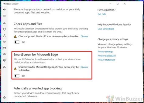 How To Disable SmartScreen In Windows WinBuzzer