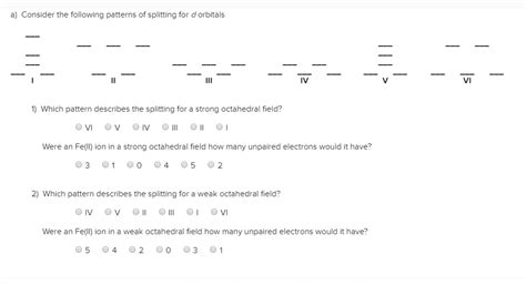 Solved A Consider The Following Patterns Of Splitting For D Chegg
