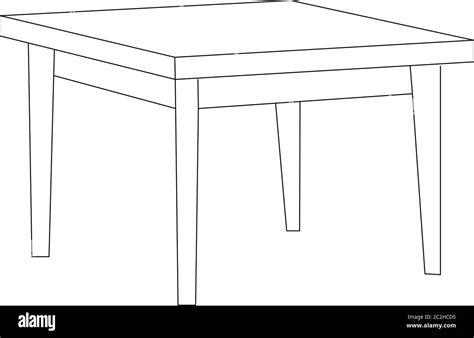 Vector Isolated Table Contour Stock Vector Image And Art Alamy