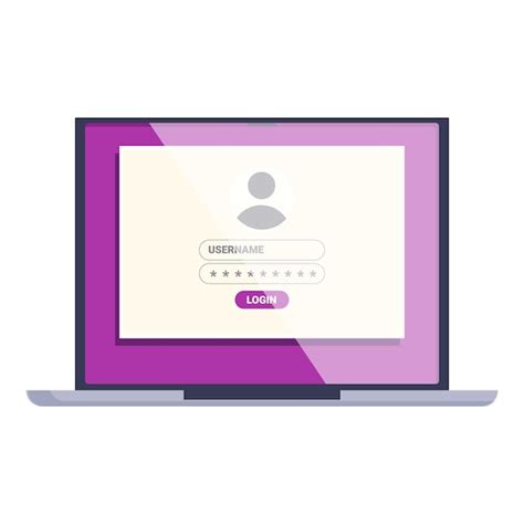 Premium Vector Laptop Showing Login Screen With Username And Password
