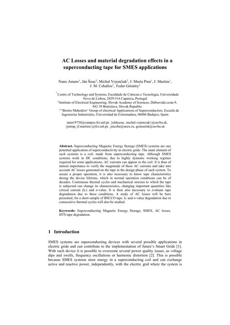 Pdf Ac Losses And Material Degradation Effects In A Superconducting