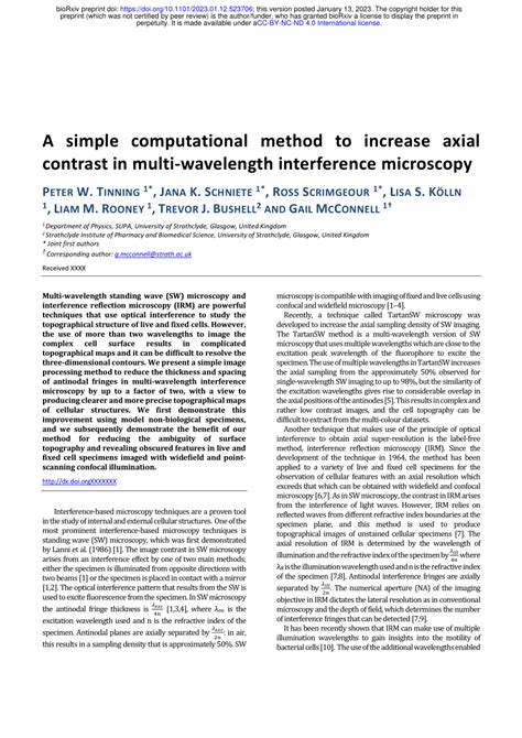 Pdf A Simple Computational Method To Increase Axial Contrast In Multi