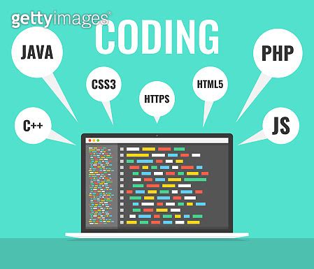Programming Web Development Concept Code On The Screen Laptop Work
