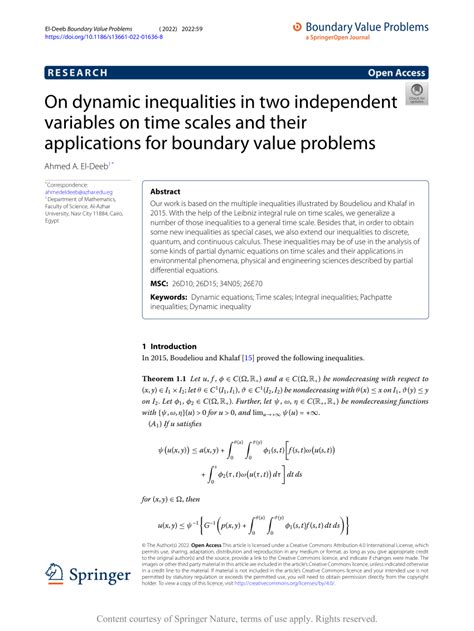 Pdf On Dynamic Inequalities In Two Independent Variables On Time