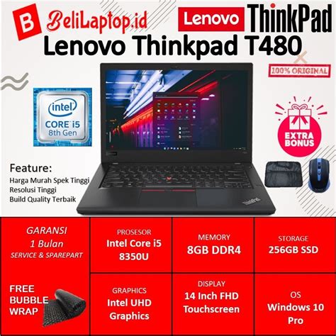 Jual Lenovo Thinkpad T480 Intel Core I5 8GB 256GB 14 Inch Full HD Black Shopee Indonesia