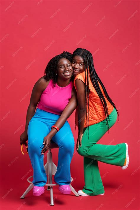Free Photo Portrait Of Lesbian Couple Posing Together
