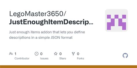 Github Legomaster3650justenoughitemdescriptions Just Enough Items