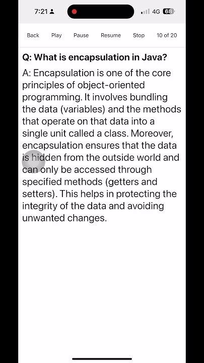 What Is Encapsulation In Java Java Javaprogramming