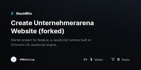 create unternehmerarena website forked stackblitz